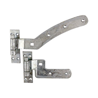 TIMCO Curved Rail Hinge Set Right Hand Hot Dipped Galvanised - 300mm at B&Q