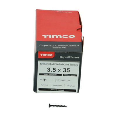 TIMCO Drywall Coarse Thread Bugle Head Black Screws - 3.5 x 35