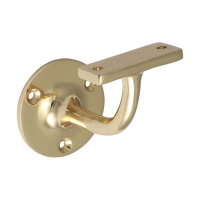 Timco - Handrail Bracket - Polished Brass (Size 64mm - 1 Each) | DIY at B&Q