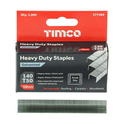 TIMCO Heavy Duty Chisel Point Galvanised Staples - 10mm