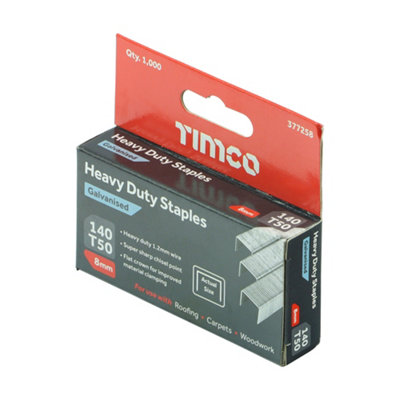 TIMCO Heavy Duty Chisel Point Galvanised Staples - 8mm