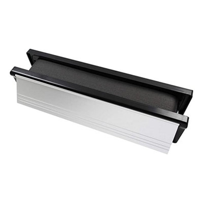 Timco - Intumescent Letterbox - Satin Anodised Aluminium - Black Frame ...