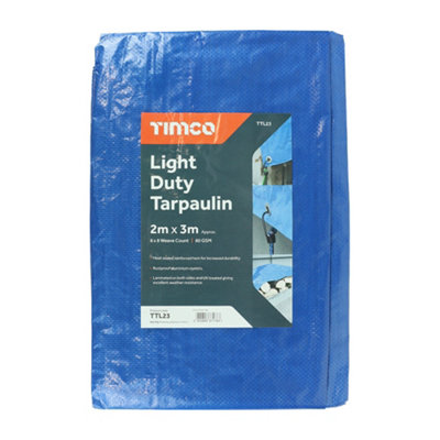 TIMCO Light Duty Tarpaulin Blue - 2 x 3m | DIY at B&Q