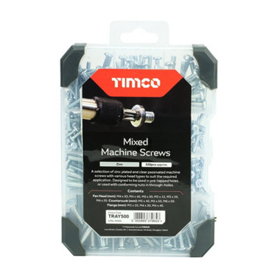 TIMCO Machine Silver Screws Mixed Tray - 320pcs | DIY at B&Q