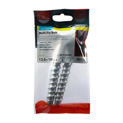 TIMCO Multi-Fix Bolts Hex Head Exterior Silver - 12.0 x 100 | DIY at B&Q