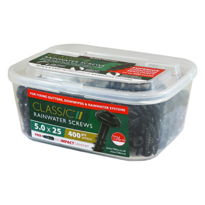 TIMCO Rainwater Bracket Exterior Black Screws - 4.0 x 40 (300pcs)