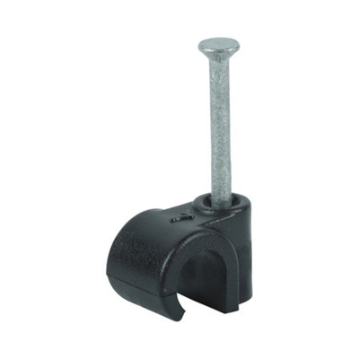 Buy Timco - Round Cable Clips - Black (Size To fit 7.0mm - 100 Pieces) | DIY at B&Q