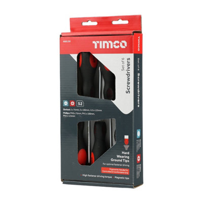 Timco - Screwdriver Set (Size 6pcs - 6 Pieces) | DIY at B&Q