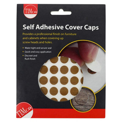 Timco - Self-adhesive Screw cover - Natural Walnut (Size 13mm - 112 Pieces)