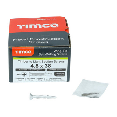 TIMCO Self-Drilling Wing-Tip Steel to Timber Light Section Exterior ...