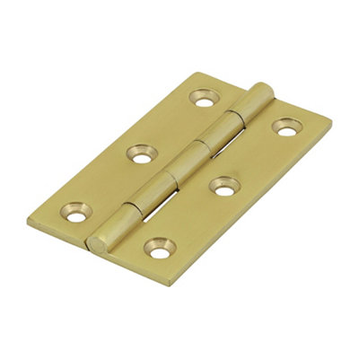 TIMCO Solid Drawn Brass Hinges Polished Brass - 64 x 35 | DIY at B&Q