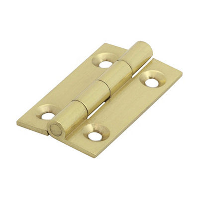 Timco - Solid Drawn Hinge - Solid Brass - Polished Brass (Size 38 x 22 - 2 Pieces) | DIY at B&Q