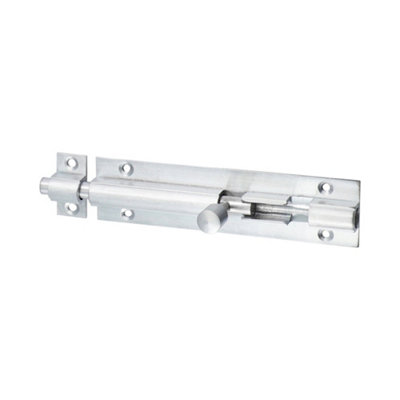 Timco - Straight Barrel Bolt - Satin Chrome (Size 100 x 25mm - 1 Each ...