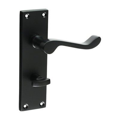 Timco - Victorian Scroll Bathroom Handles - Matt Black (Size 152 x 42 ...