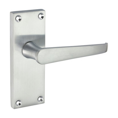 Timco - Victorian Straight Latch Handles - Satin Chrome (Size 114 x 42 ...
