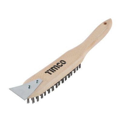 TIMCO Wire Brush & Scraper Steel - 4 Rows | DIY at B&Q