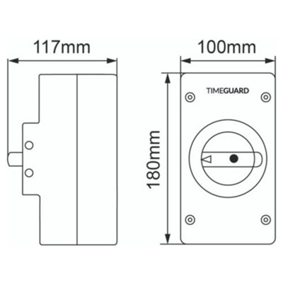Timeguard IS2N-16DC IP66 DC Rotary Isolator Switch - 2 Pole 16A