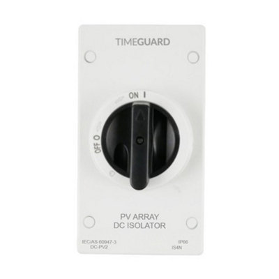 Timeguard IS4N-25DC IP66 DC Rotary Isolator Switch - 4 Pole 25A