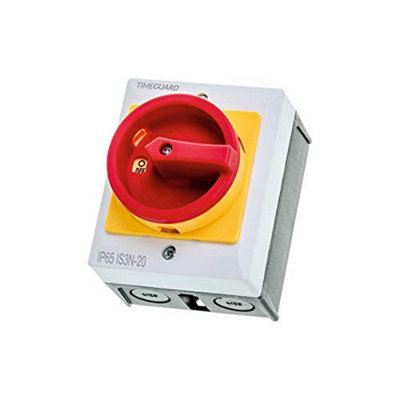 TimeGuard Weathersafe Rotary Isolator Switch 20A - IP65 Rated 3 Pole ...
