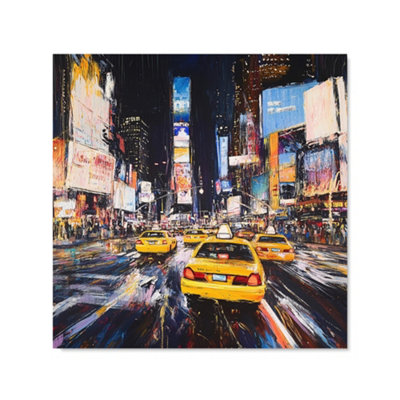TIMES SQUARE IN VIVID STROKE KITCHEN SPLASHBACK