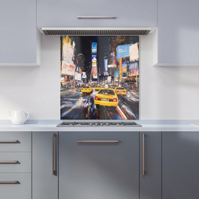 TIMES SQUARE IN VIVID STROKE KITCHEN SPLASHBACK