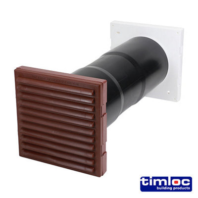 Timloc AeroCore Through-Wall Vent Set with Baffle Brown - 127 x 350 ...
