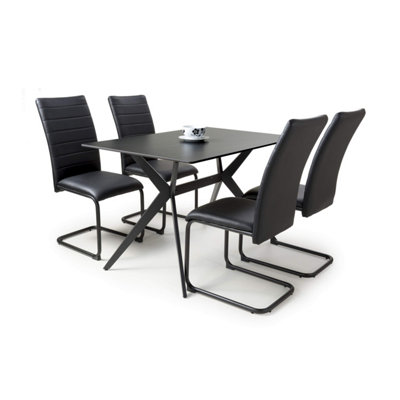 Timor 1200mm Black Dining Table