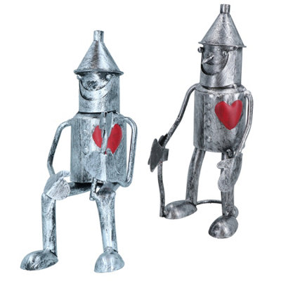 Tin Man Garden Ornament Lawn Art Sculpture Statue Yard Home Decor 2PK