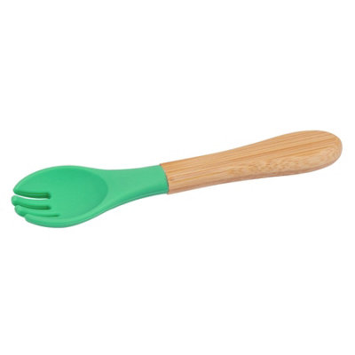 Tiny Dining Bamboo Silicone Tip Fork - Green - Children's Baby Toddler ...