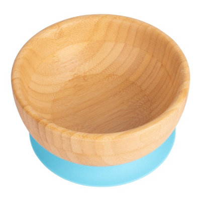 Tiny Dining Bamboo Suction Bowl - Blue - Non-Slip Bamboo Self-Feeding ...