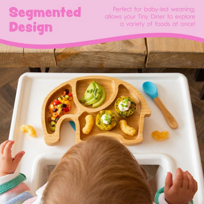 Tiny Dining - Children's Bamboo Suction Elephant Dinner Set