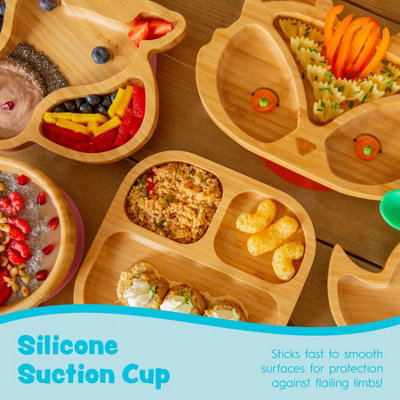 Tiny Dining Children's Bamboo Suction Fox Dinner Set - Yellow