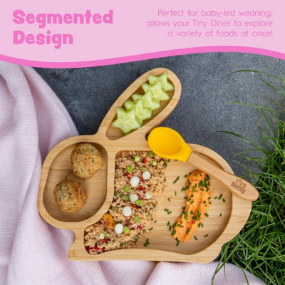 Tiny Dining - Children's Bamboo Suction Rabbit Dinner Set