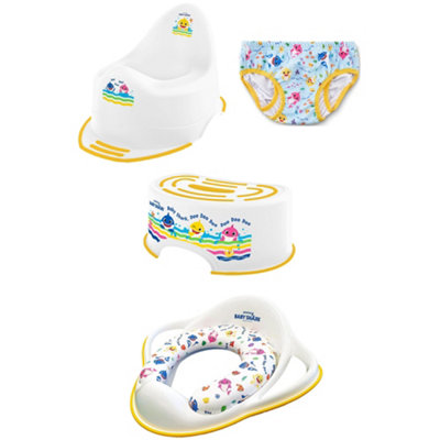Tiny to Tots Baby Shark Toilet Training Bundle - White/Yellow