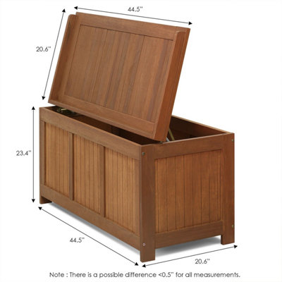 Tioman Outdoor Hardwood Deck Box Outdoor Storage for Patio Furniture ...