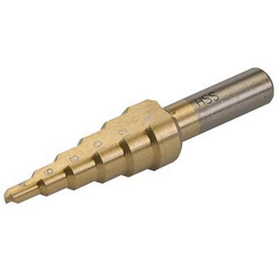 Buy TITANIUM COATED 4 14mm Stepped Drill Bit 2mm Increments High Speed ...