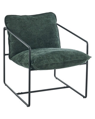 Tivoli Occasional Chair Black Metal Frame with Green Fabric
