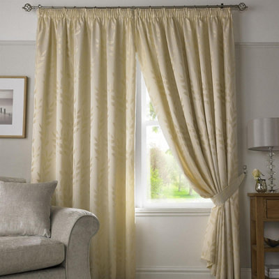Tivoli Pencil Pleat Taped Top Curtains Cream