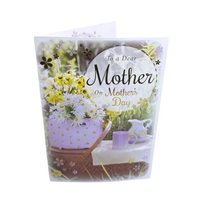 TO A DEAR MOTHER BRIGHT SPRING FLOWERS DESIGN MOTHER'S DAY CARD