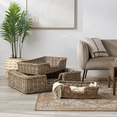 Tobs Grey Kubu Rattan Dog Beds Set of 5