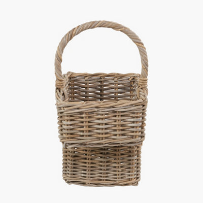 Tobs Large Grey Kubu Rattan Stair Basket