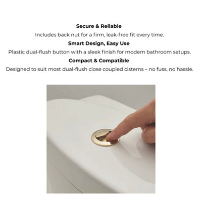 Toilet Flush Button Brushed Brass, 38mm Cistern Hole, Adjustable ...