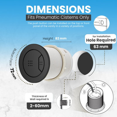 Toilet Flush Button Replacement - 63mm Dual Button Toilet Flush Buttons ...