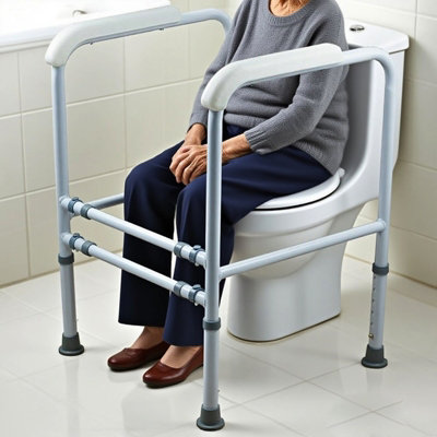 TOILET FRAME SUPPORT STANDING AID SAFETY GRAB HANDLE ADJUSTABLE ELDERLY ...