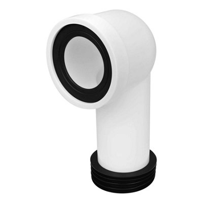 Toilet Pan Connector Elbow WC Bend 90 Deg Push-Fit 90mm