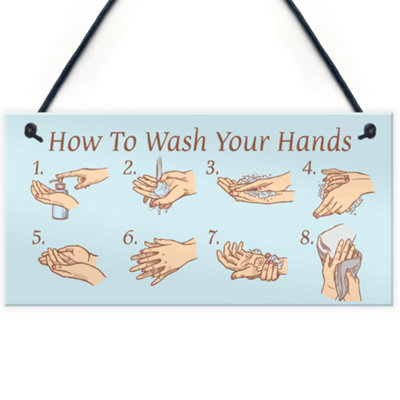 Toilet Sign Loo Sign Bathroom Sign Wash Your Hands Health and Safety ...