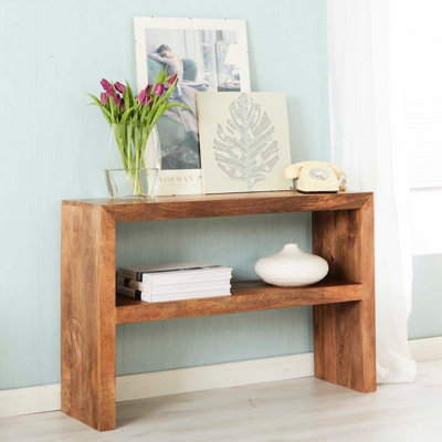 Toko Light Mango Console Table - Solid Mango Wood - L35 x W118 x H78 cm