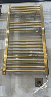 Tokyo Electric Towel Rail Radiator 1400x400, Brushed Brass