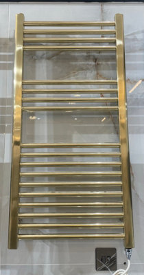 Tokyo Electric Towel Rail Radiator 1400x500, Brushed Brass