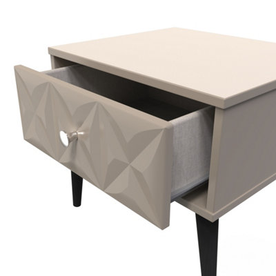 Toledo 1 Drawer Side Table in Mushroom (Ready Assembled)